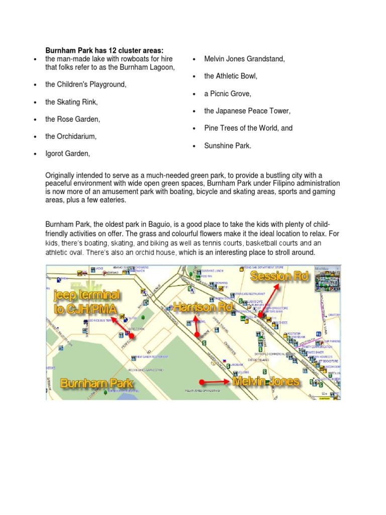Burnham Park Has 12 Cluster Areas | PDF