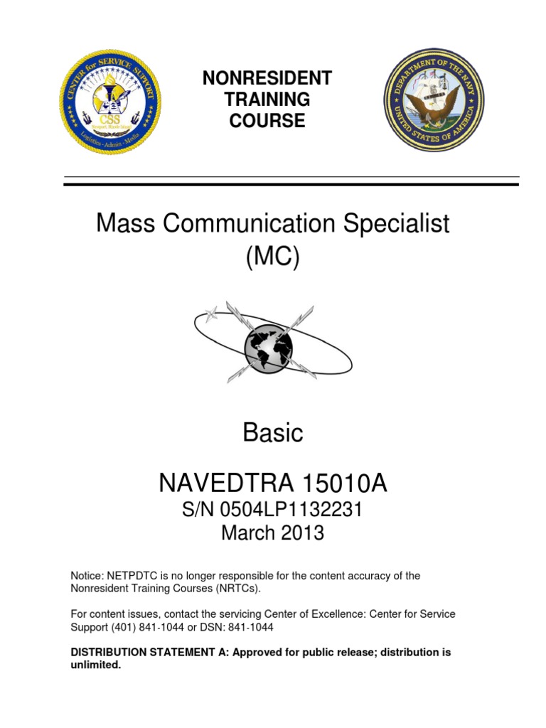 MC NAVEDTRA 15010A (Basic) | PDF | United States Secretary Of The Navy ...