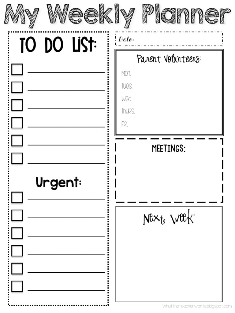 Weekly Classroom To-Do List Template | PDF | Career & Growth