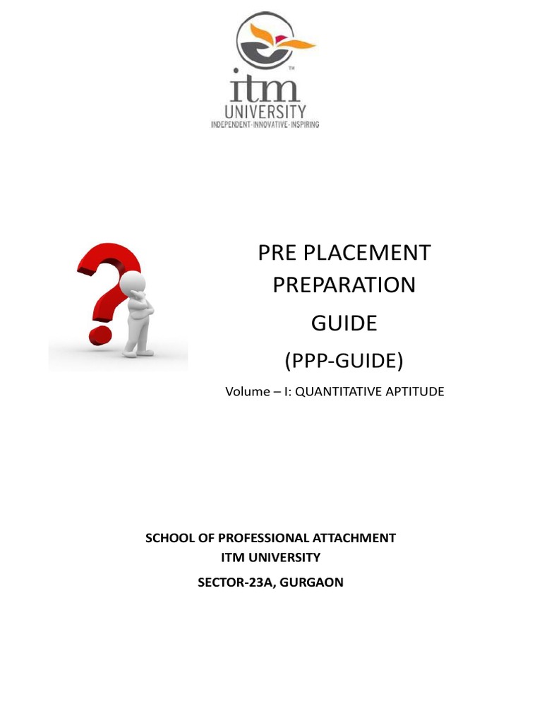 Pre-Placement Preparation Guide for Quantitative Aptitude (PPP-GUIDE ...