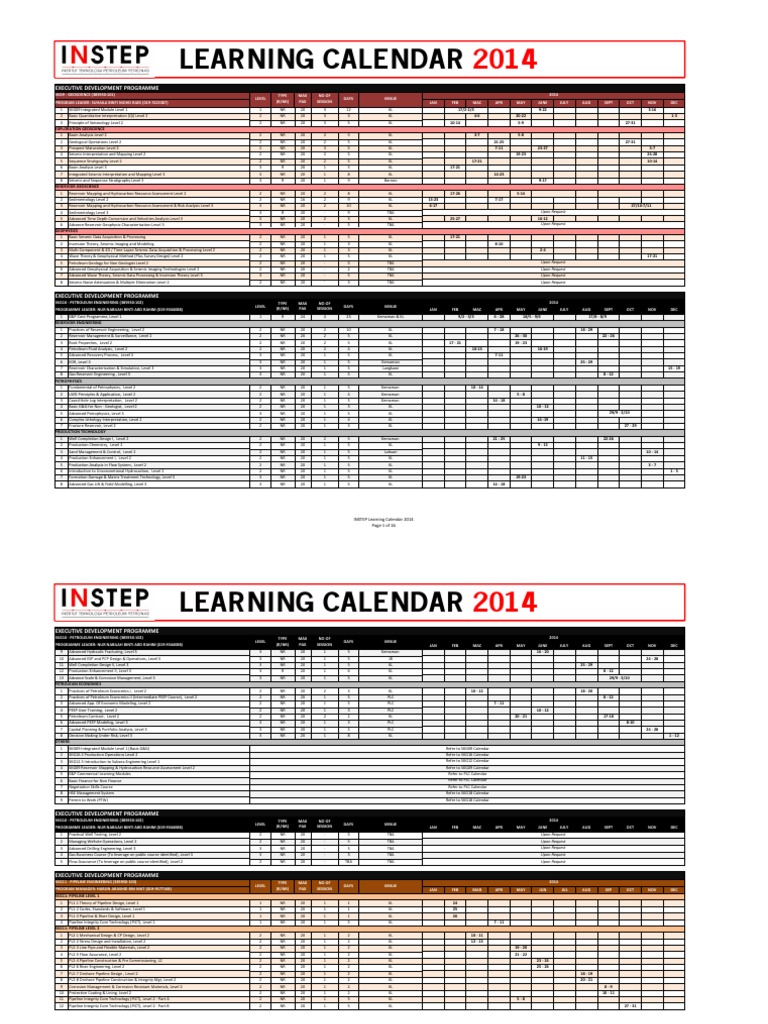 2014 Learning and Development Calendar | PDF | Reflection Seismology ...