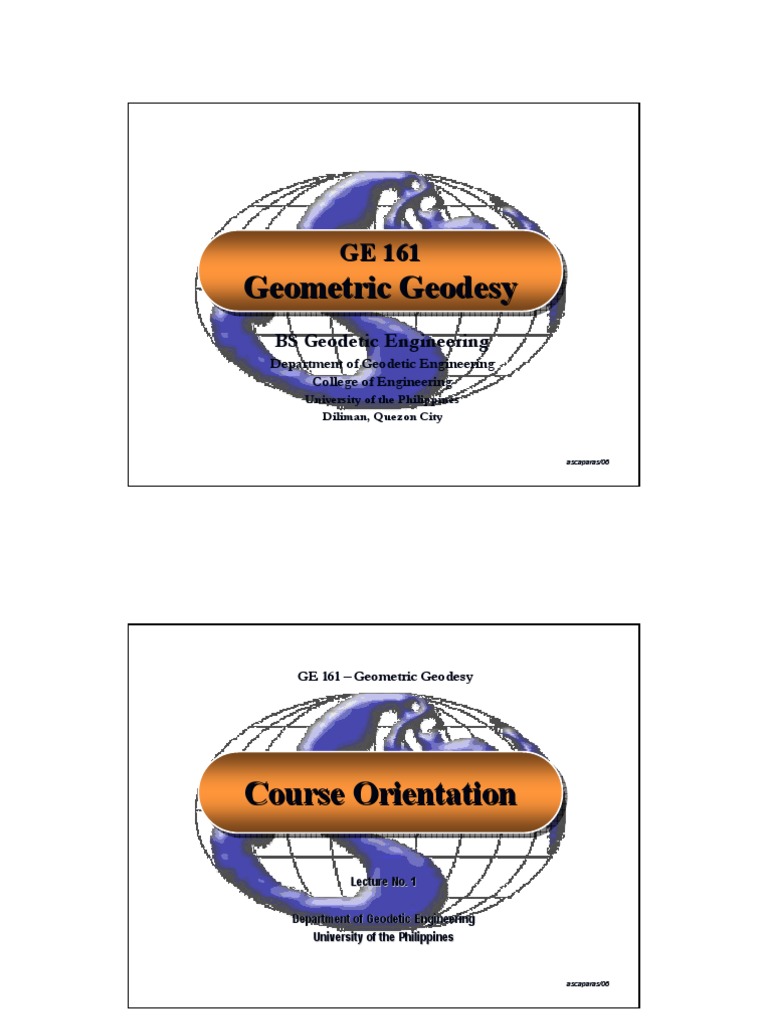 Lecture 1 | PDF | Geodesy | Geomatics