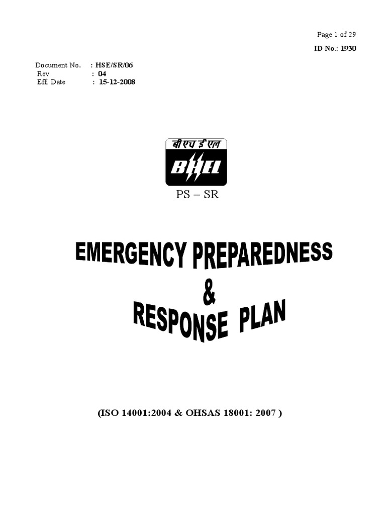 Emergency Preparedness Response Plan Rev 03 | PDF | Emergency ...