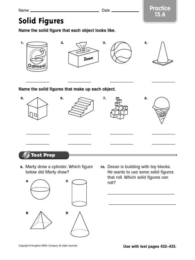 Solid Figures: Practice 15.6 | PDF