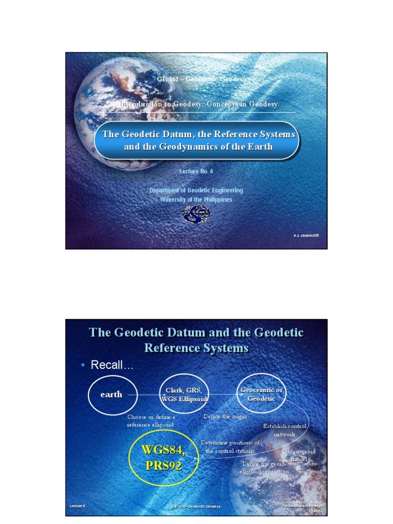 The Geodetic Datum and The Geodetic Reference Systems | PDF | Geodesy ...