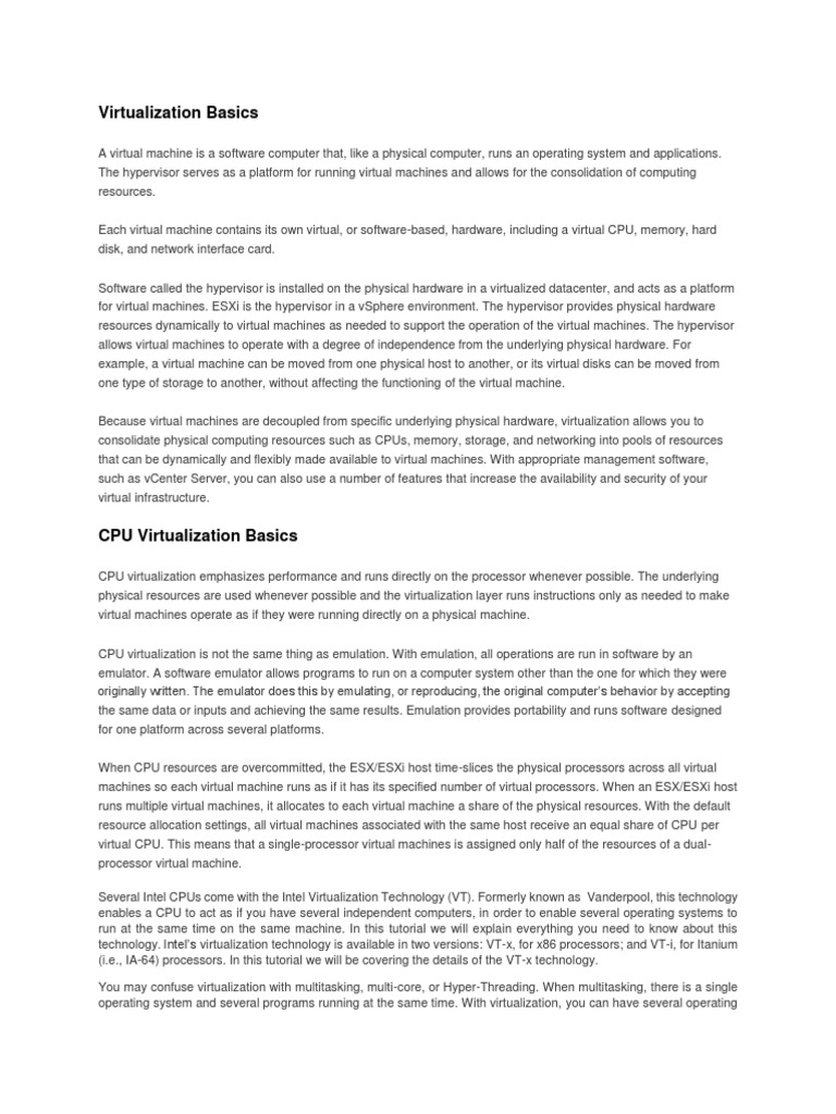 CPU Virtualization Detailed | Download Free PDF | Multi Core Processor | Central Processing Unit