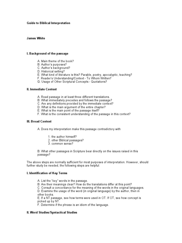 Guide To Biblical Interpretation | PDF | Exegesis | Bible