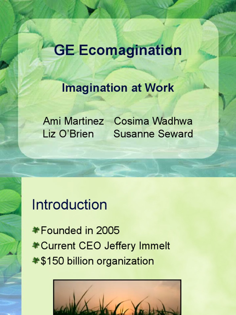 GE Ecomagination | PDF | General Electric | Communication
