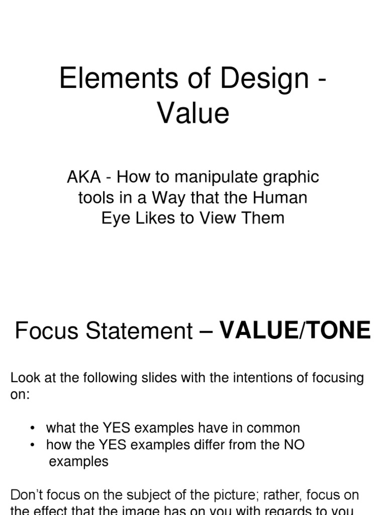 Elements of Design Value | PDF | Composition (Visual Arts ...