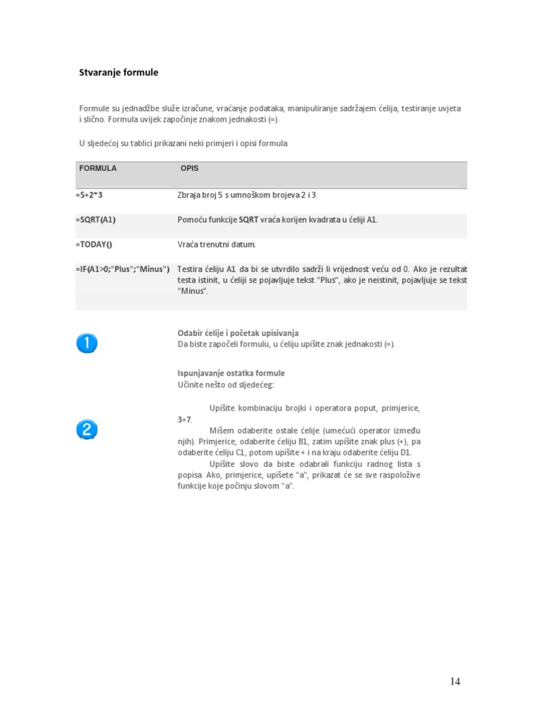MS EXCEL - Formule | PDF