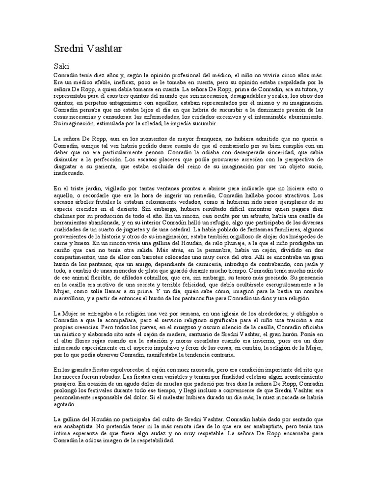 Sredni Vashtar | PDF | Religión y creencia