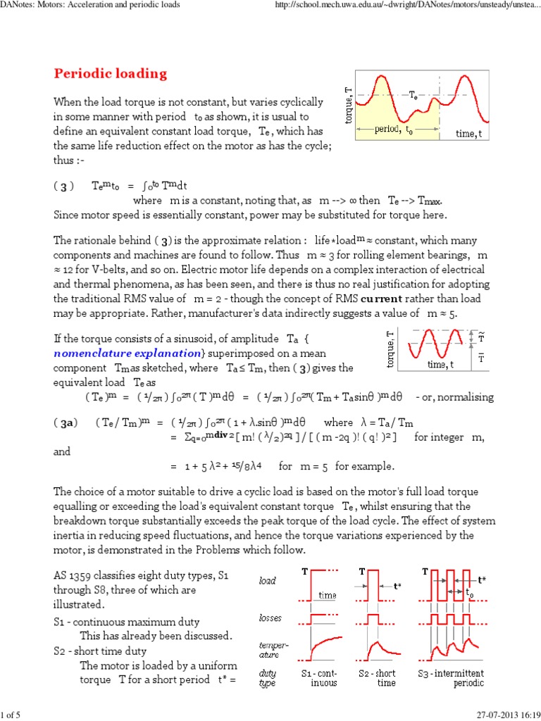 02acceleration and Periodic Loads | PDF | Electric Motor | Transmission ...