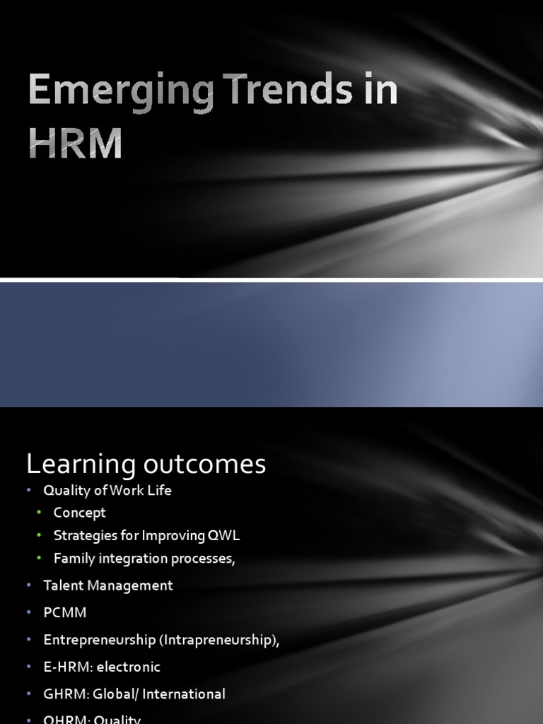 Emerging Trends in HRM | PDF | Human Resource Management | Competence ...
