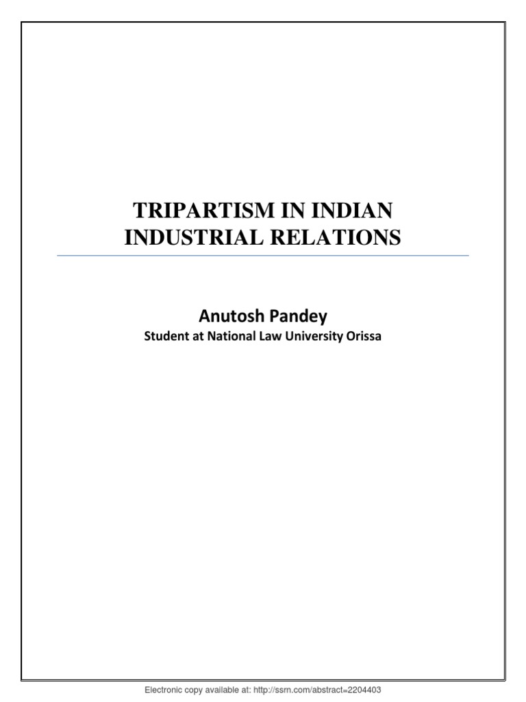 Tripartism in Indian Industrial Relations | PDF | International Labour ...