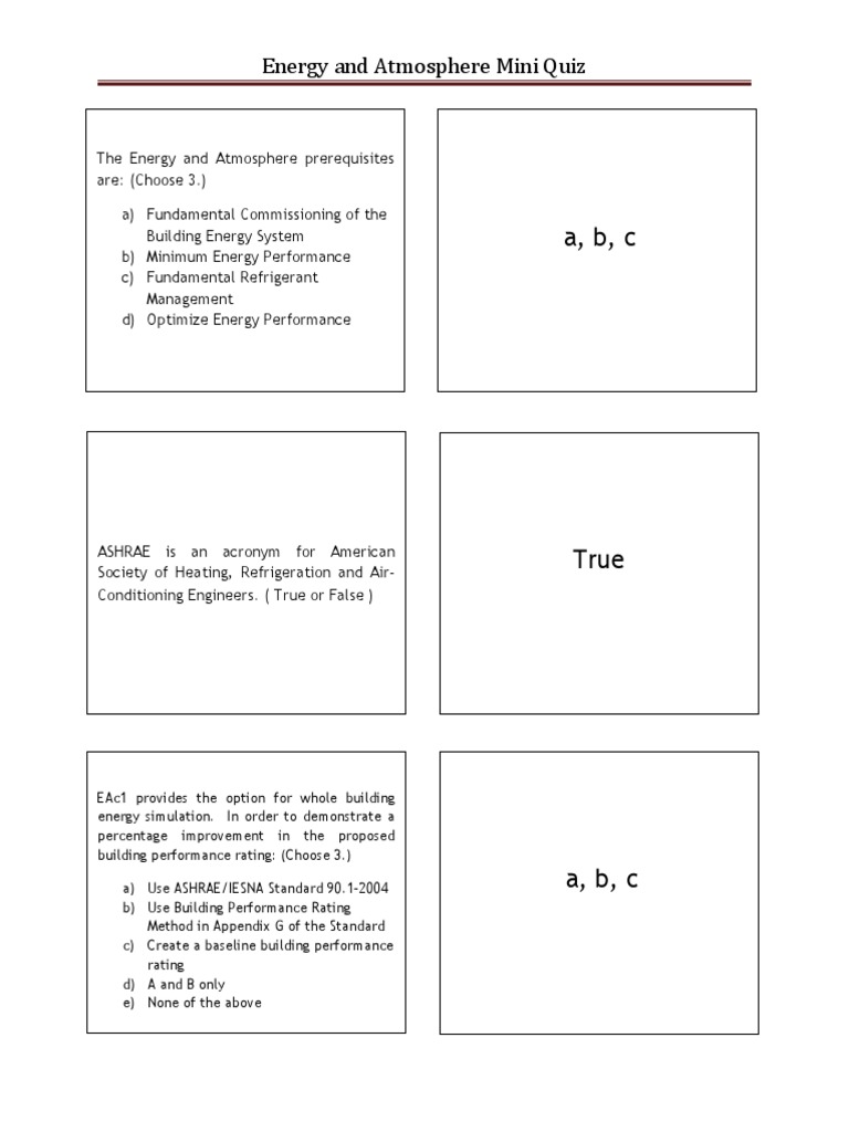 Energy and Atmosphere Quiz Insights | PDF | C (Programming Language) | Hvac