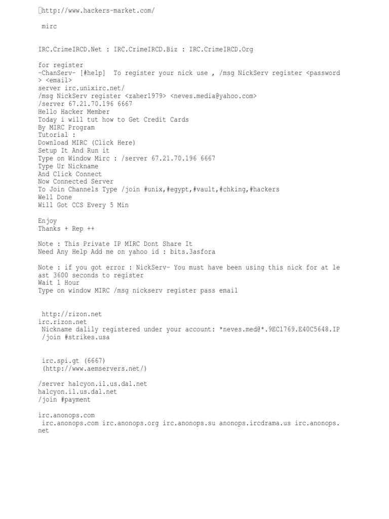 Irc Pdf Internet Relay Chat Communication Software