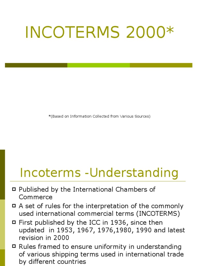 Incoterms Power Point Presentation | PDF | Supply Chain Management ...