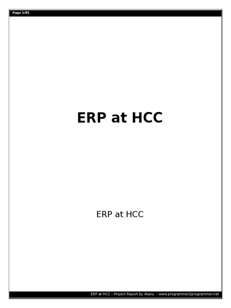 ERP Implementation at HCC Project Report | PDF | Technology & Engineering