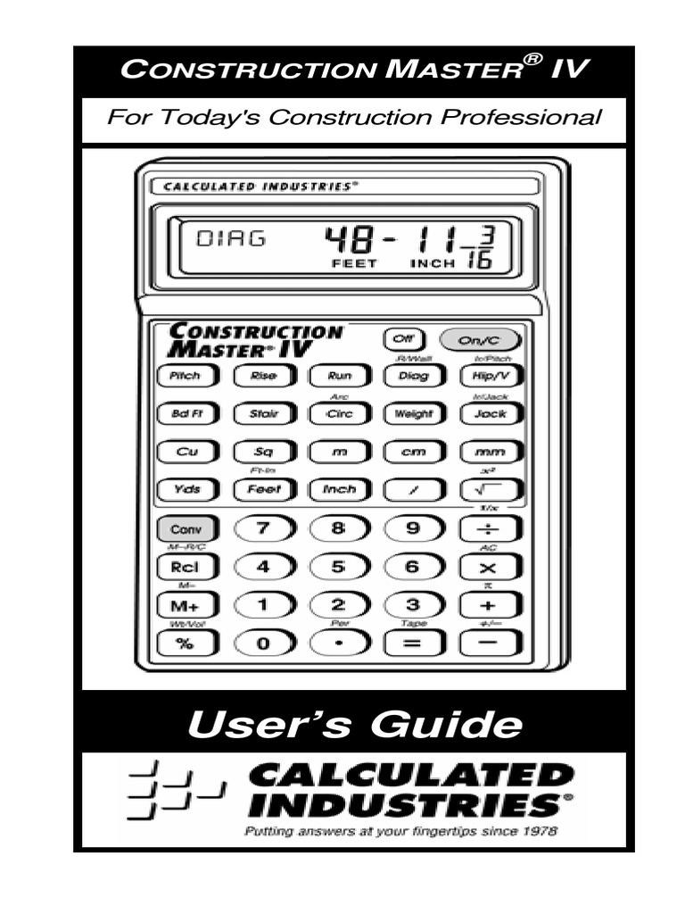 Construction Master IV Calculator ug4045E B | Area | Stairs