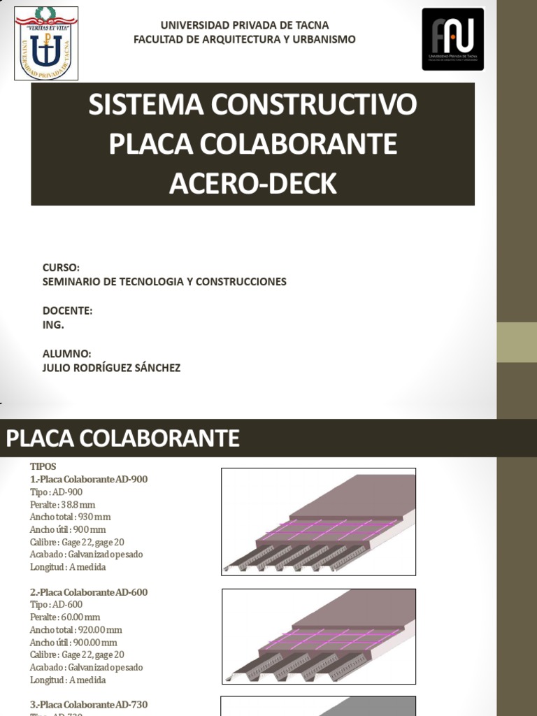 Placa Colaborante en Construcción | PDF | Hormigón | Industrias