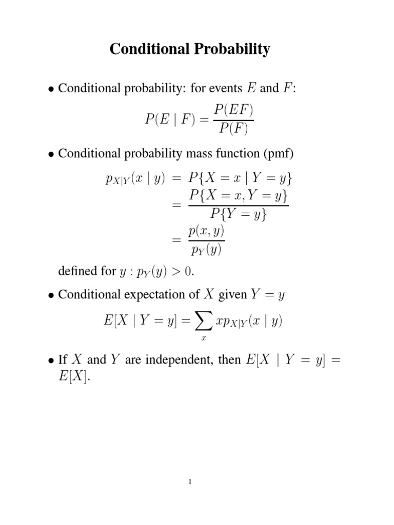 Conditional Probability Explained | PDF | Expected Value | Poisson ...