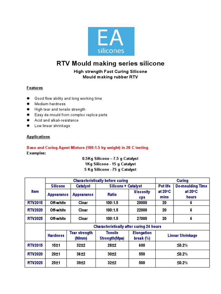 RTV2 Silicone | PDF | Silicone | Casting (Metalworking)