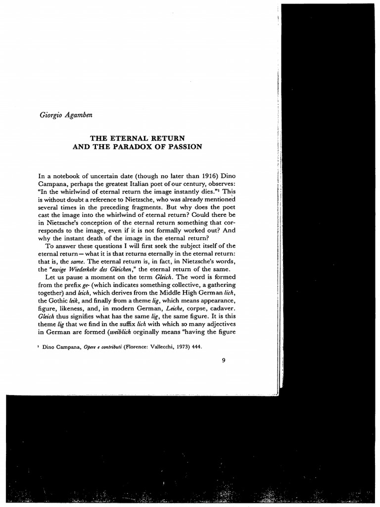 1988 - The Eternal Return and The Paradox of Passion - in Nietzsche in ...