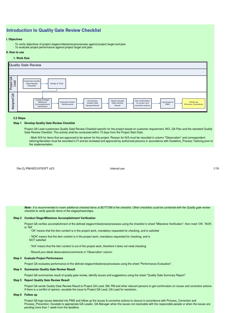 Checklist - Quality Gate Review | PDF | Causality | Verification And ...