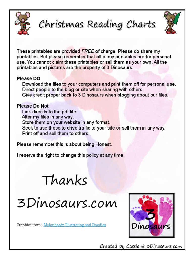 Free Christmas Reading Charts Printable | PDF | Career & Growth ...