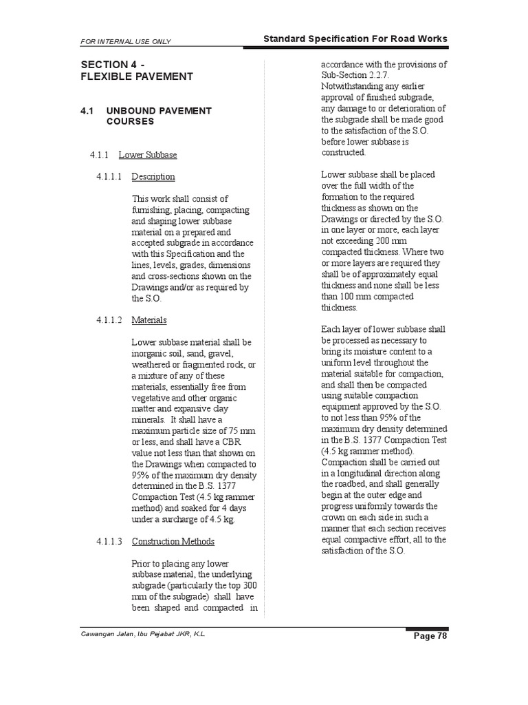 Standard Specification JKR Road | PDF | Road | Natural Materials