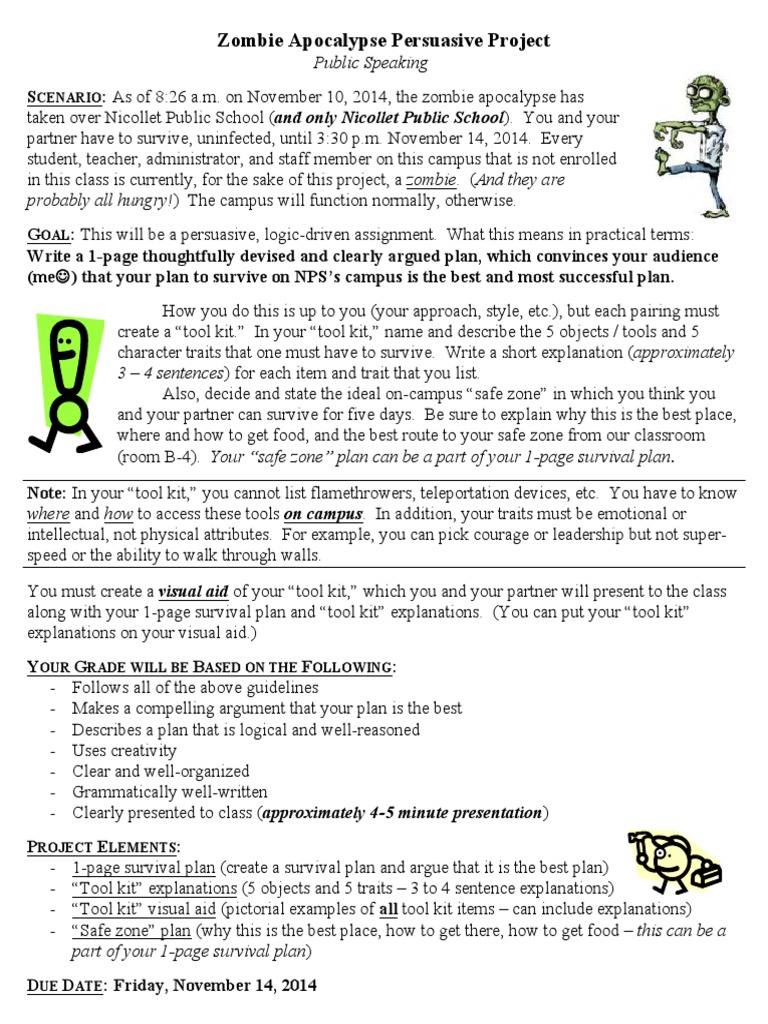 Zombie Apocalypse Survival Project Guide | PDF | Truth | Communication