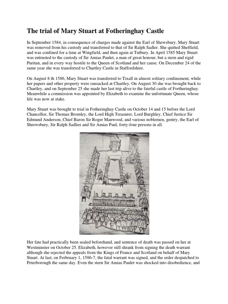 The Trial of Mary Stuart at Fotheringhay Castle | Mary, Queen Of Scots ...