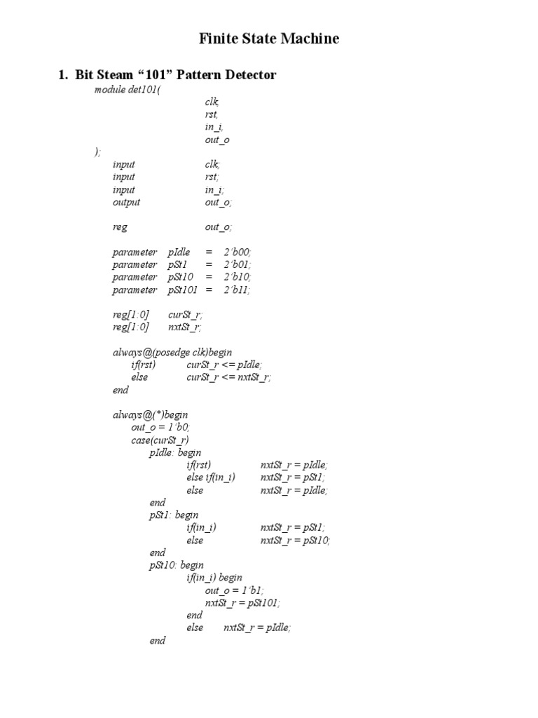 Finite State Machines | PDF | Teaching Methods & Materials | Technology ...