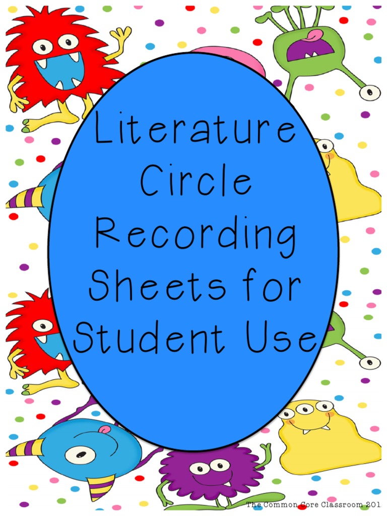 Literature Circle Recording Sheets For Student Use: The Common Core ...