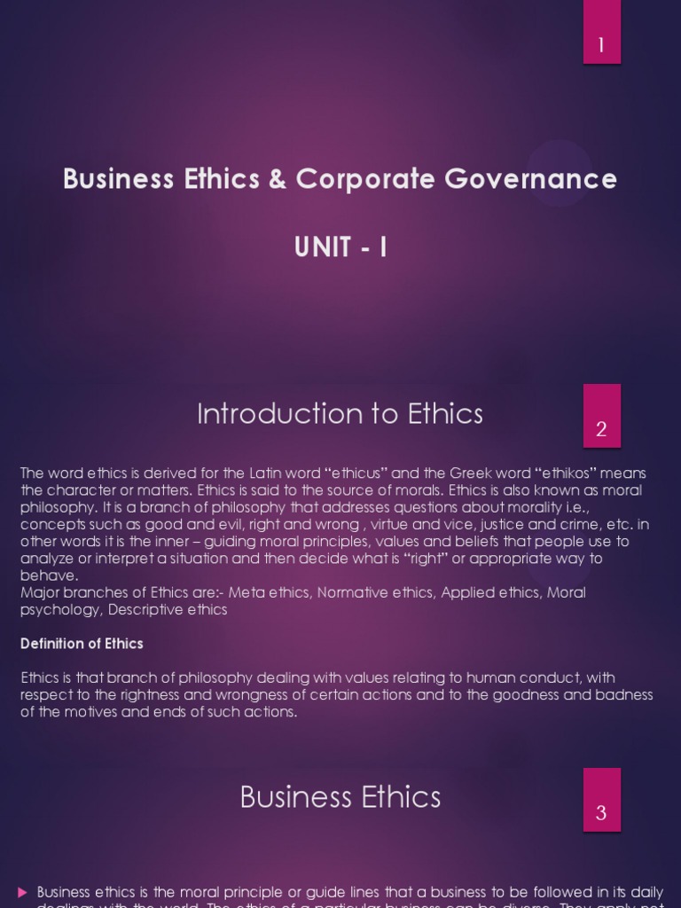 Business Ethics Unit-1 | Value (Ethics) | Business Ethics