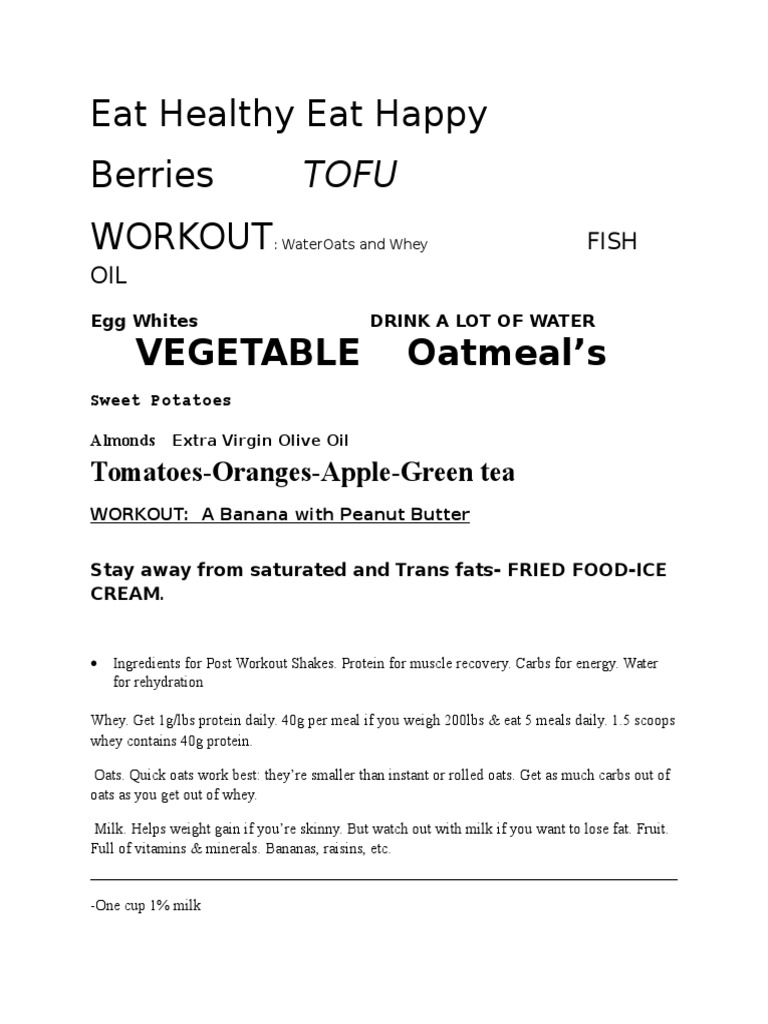 Eat Healthy Eat Happy | PDF | Food And Drink Preparation | Eating ...