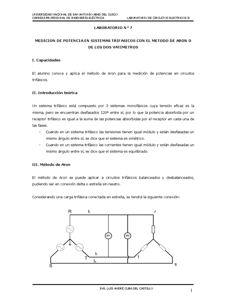 Metodo de Aron | PDF | Energia electrica | Cantidad