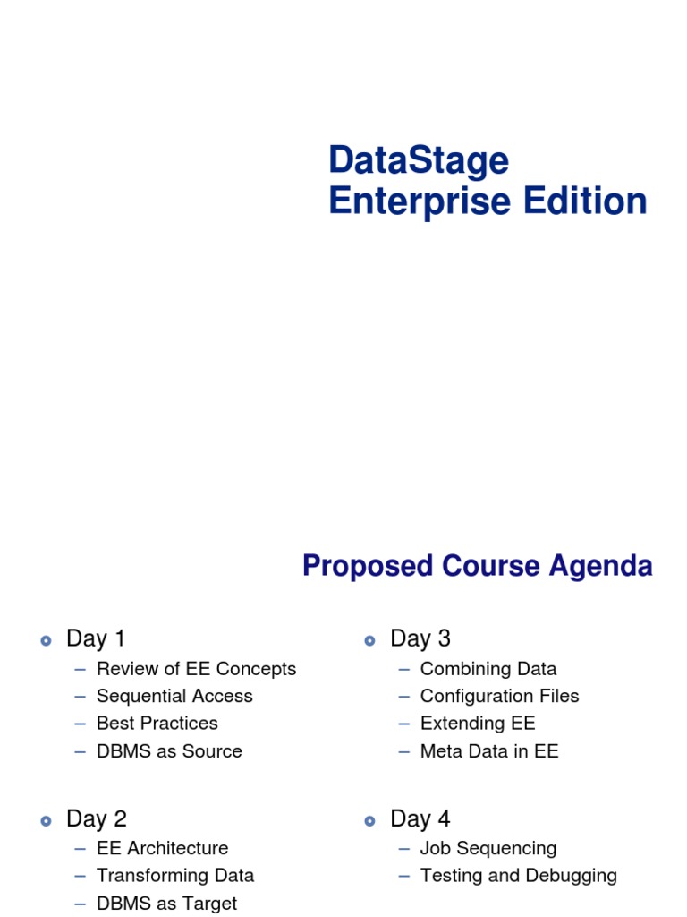 Datastage Enterprise Edition | PDF | Sql | Parallel Computing
