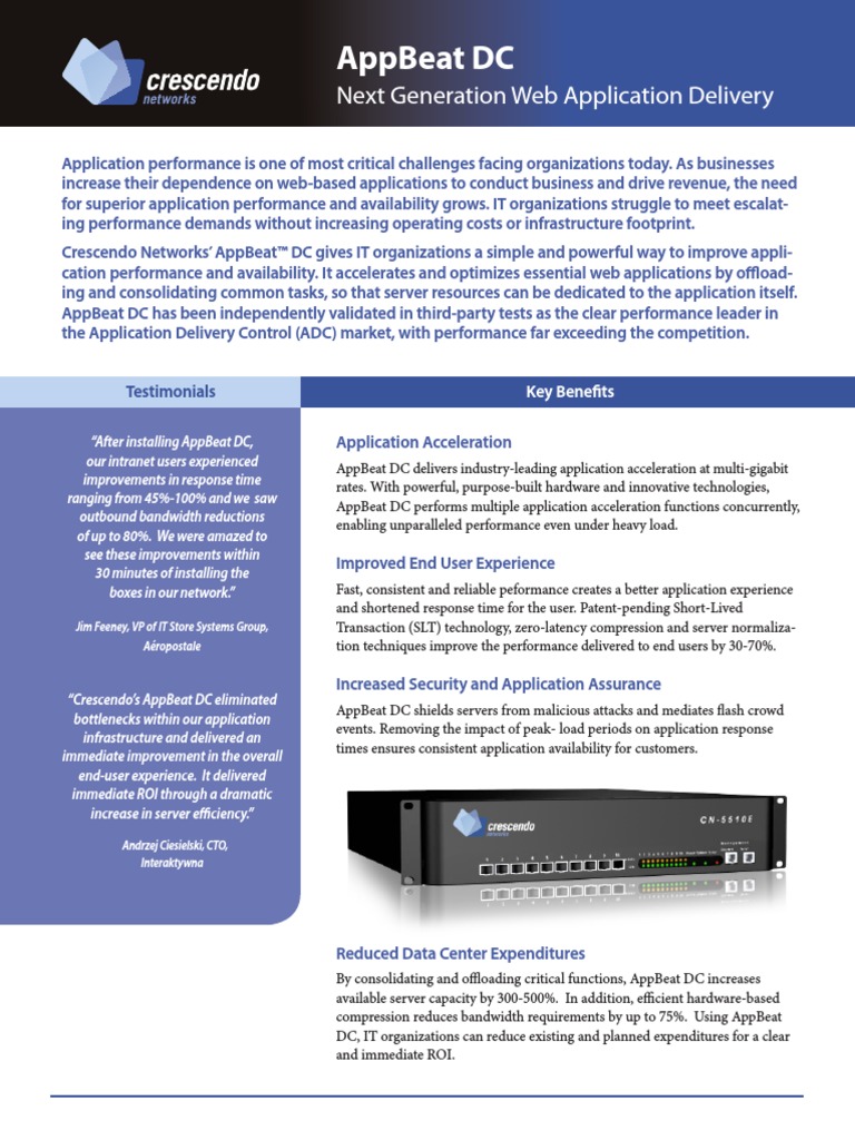 AppBeat DC Data Sheet 081117 | PDF | Load Balancing (Computing ...