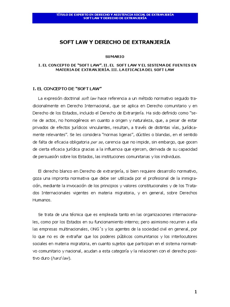 Soft Law | PDF | Unión Europea | Ley de la Unión Europea