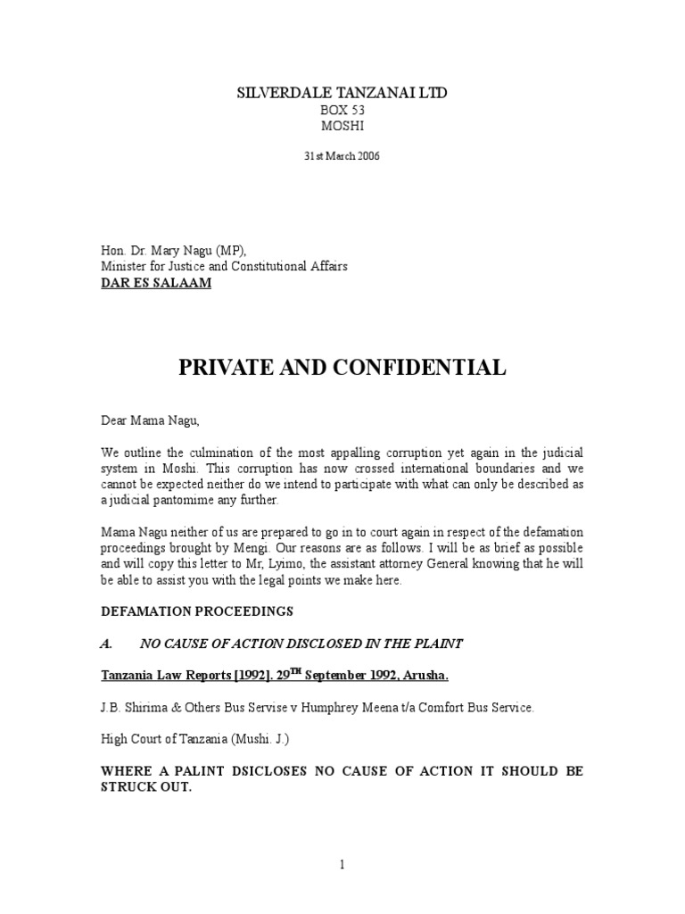 British Investors in Tanzania: Appeal To DR Mary Nagu, Tanzania's ...