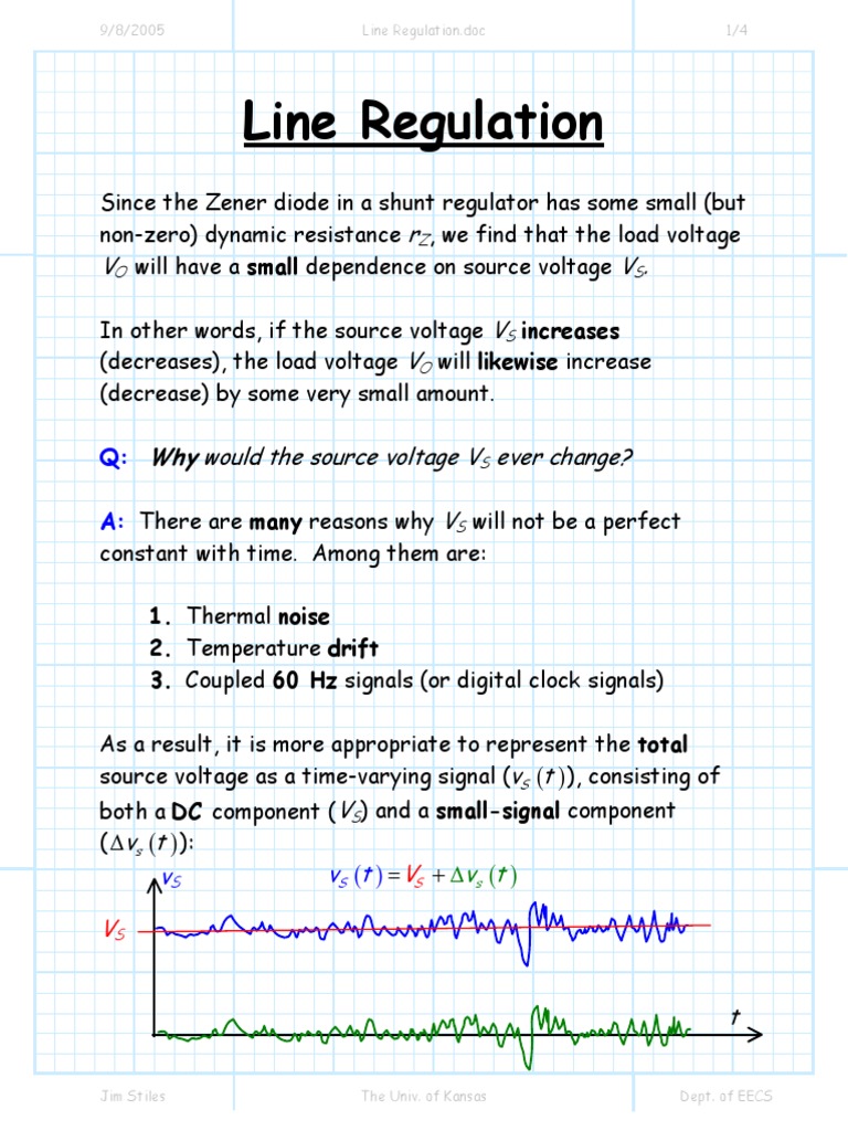 Line Regulation: R V V - V V Ever Change? V | PDF | Electromagnetism ...