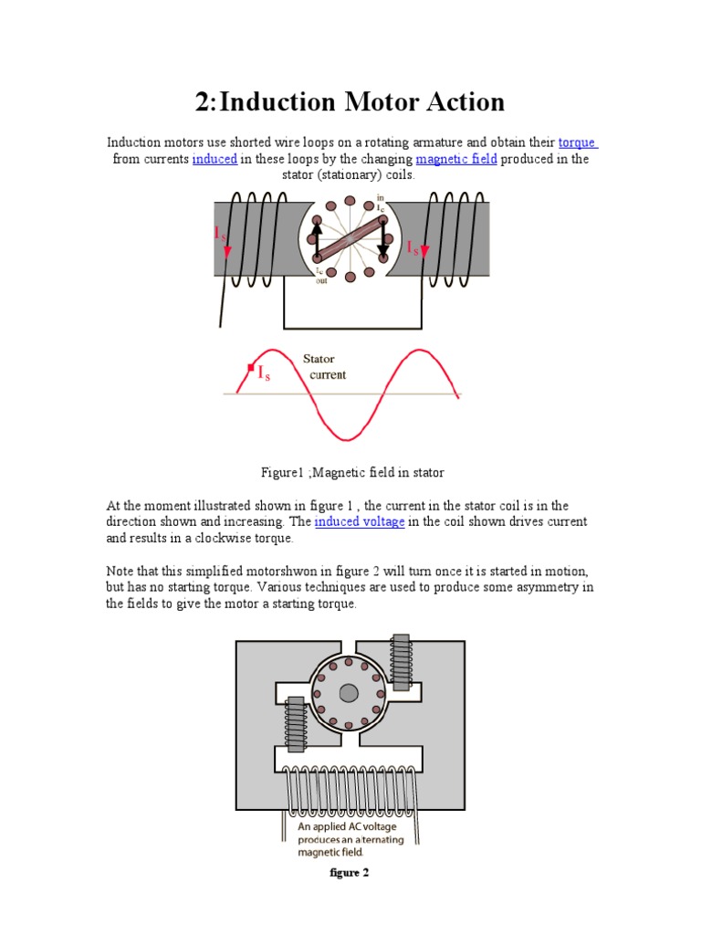 2:induction Motor Action: Torque Induced Magnetic Field | PDF ...