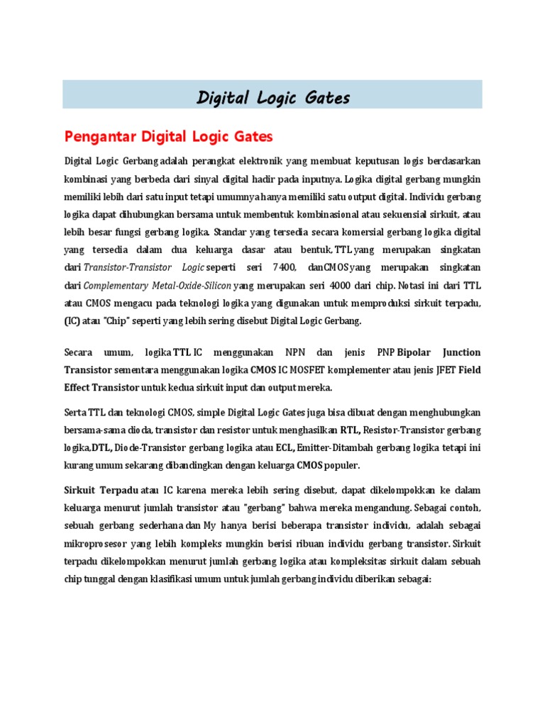 Digital Logic Gates | PDF