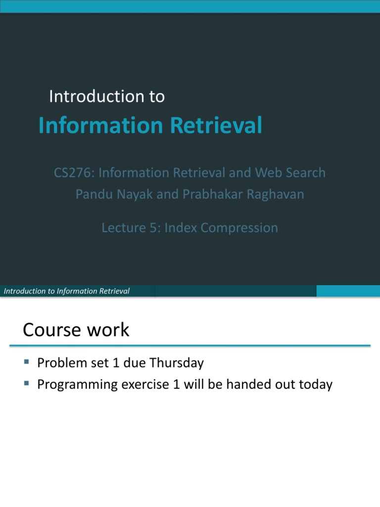 Introduction To: Information Retrieval | PDF | Search Engine Indexing | Data Compression