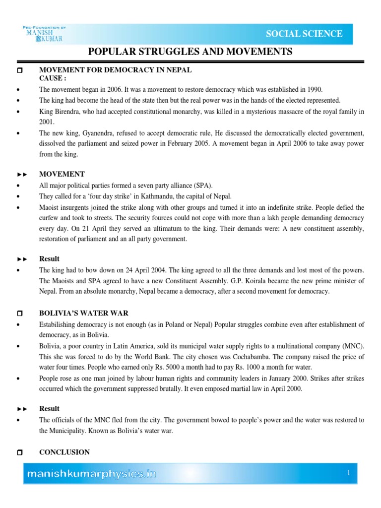 Popular Struggles and Movements | PDF | Political Parties | Indian ...