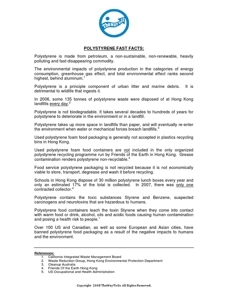 Polystyrene Fact Sheets | PDF