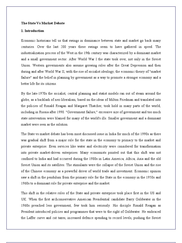 The State Vs Market Debate | PDF | Phillips Curve | Macroeconomics