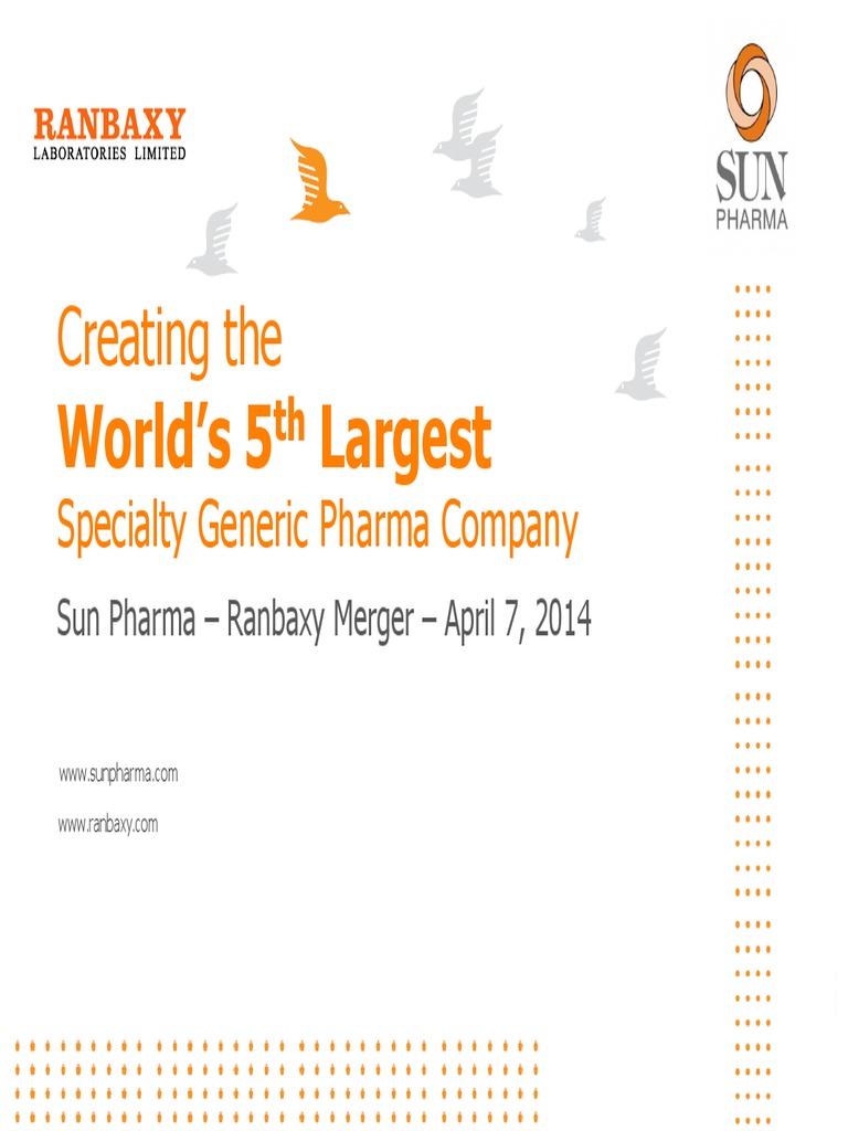 Sun-Ranbaxy Investor Presentation | PDF | Specialty (Medicine ...