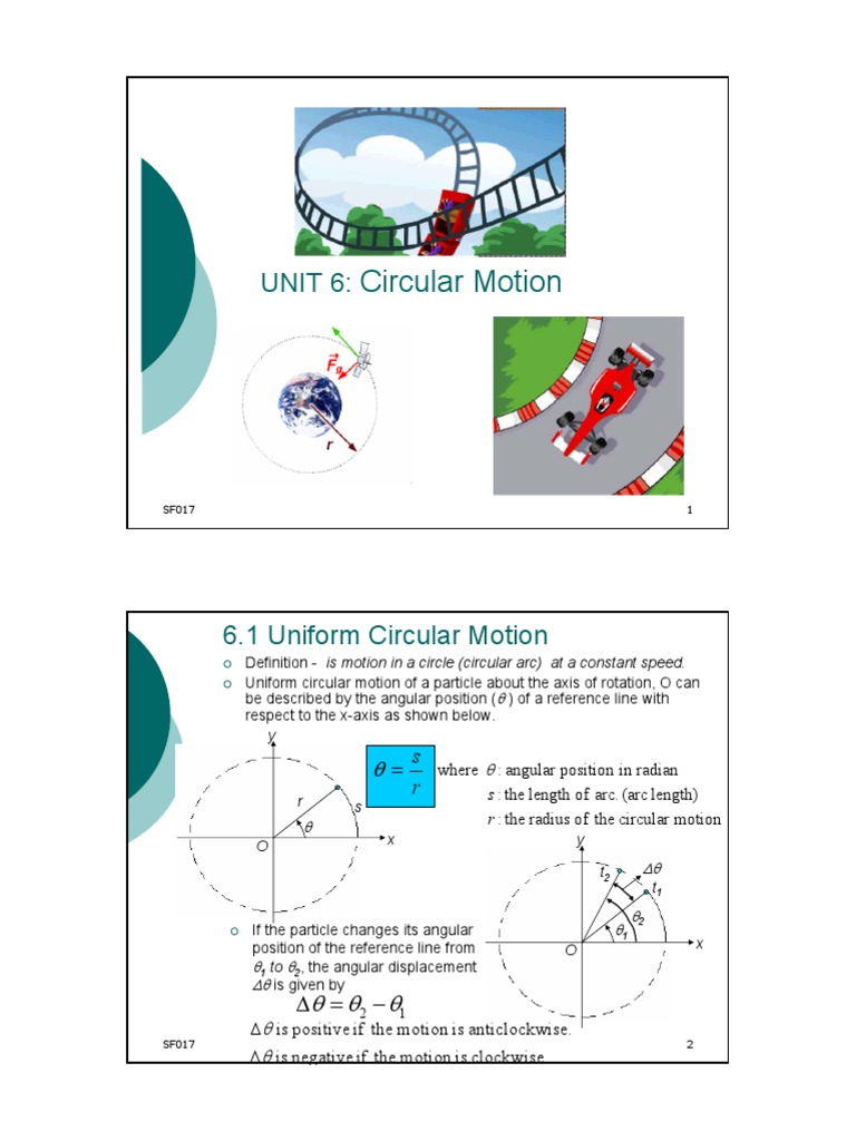 Circular Motion: Unit 6